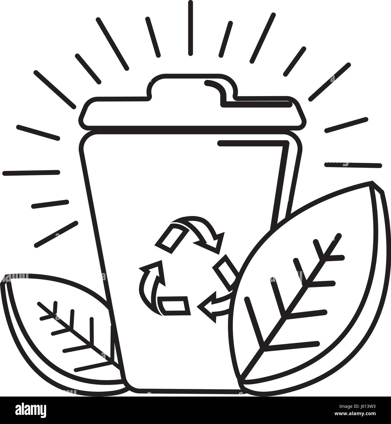 figure can of recycling with leaves icon Stock Vector Image & Art - Alamy