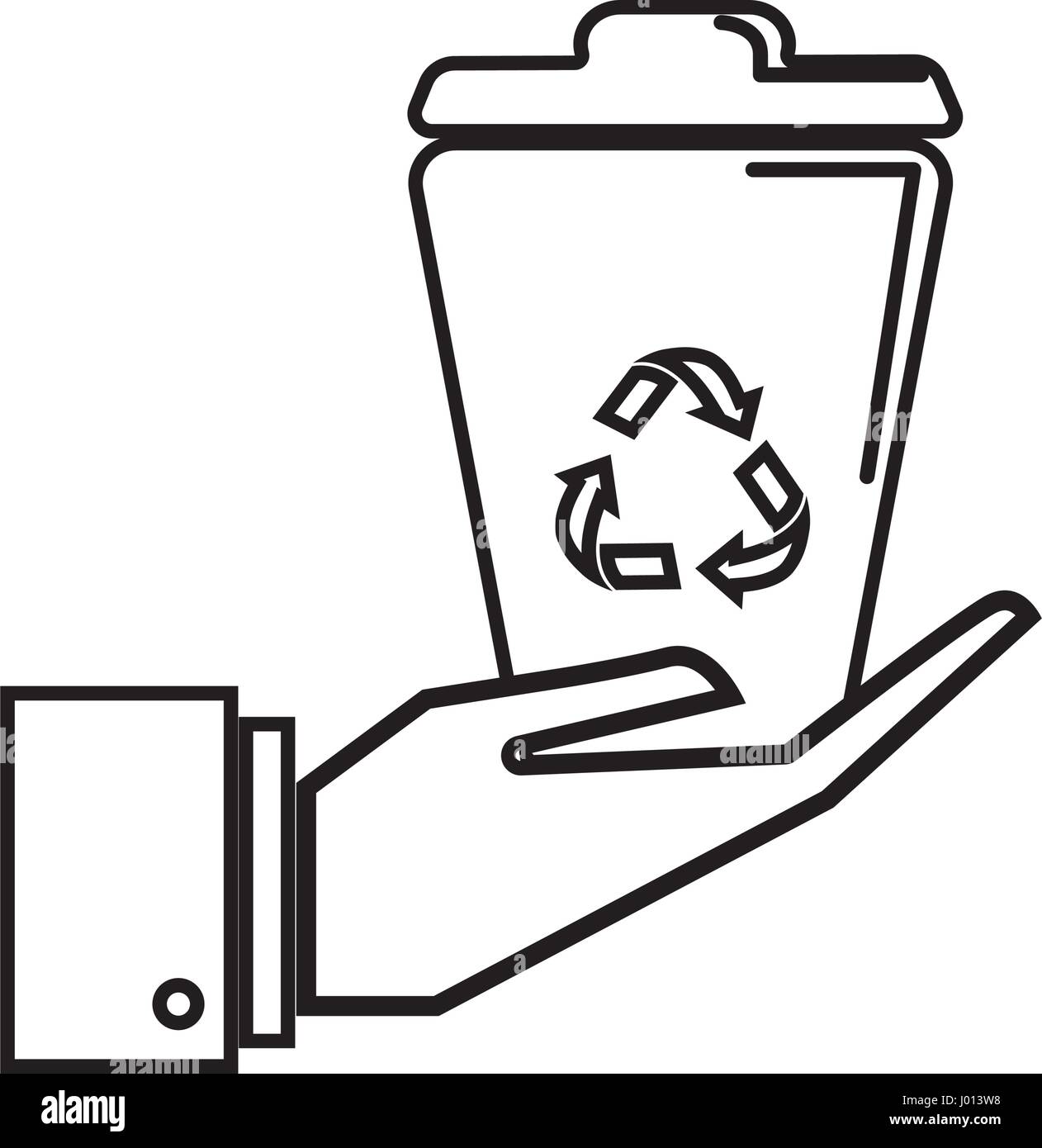 figure recycle can in the hand icon Stock Vector Image & Art - Alamy