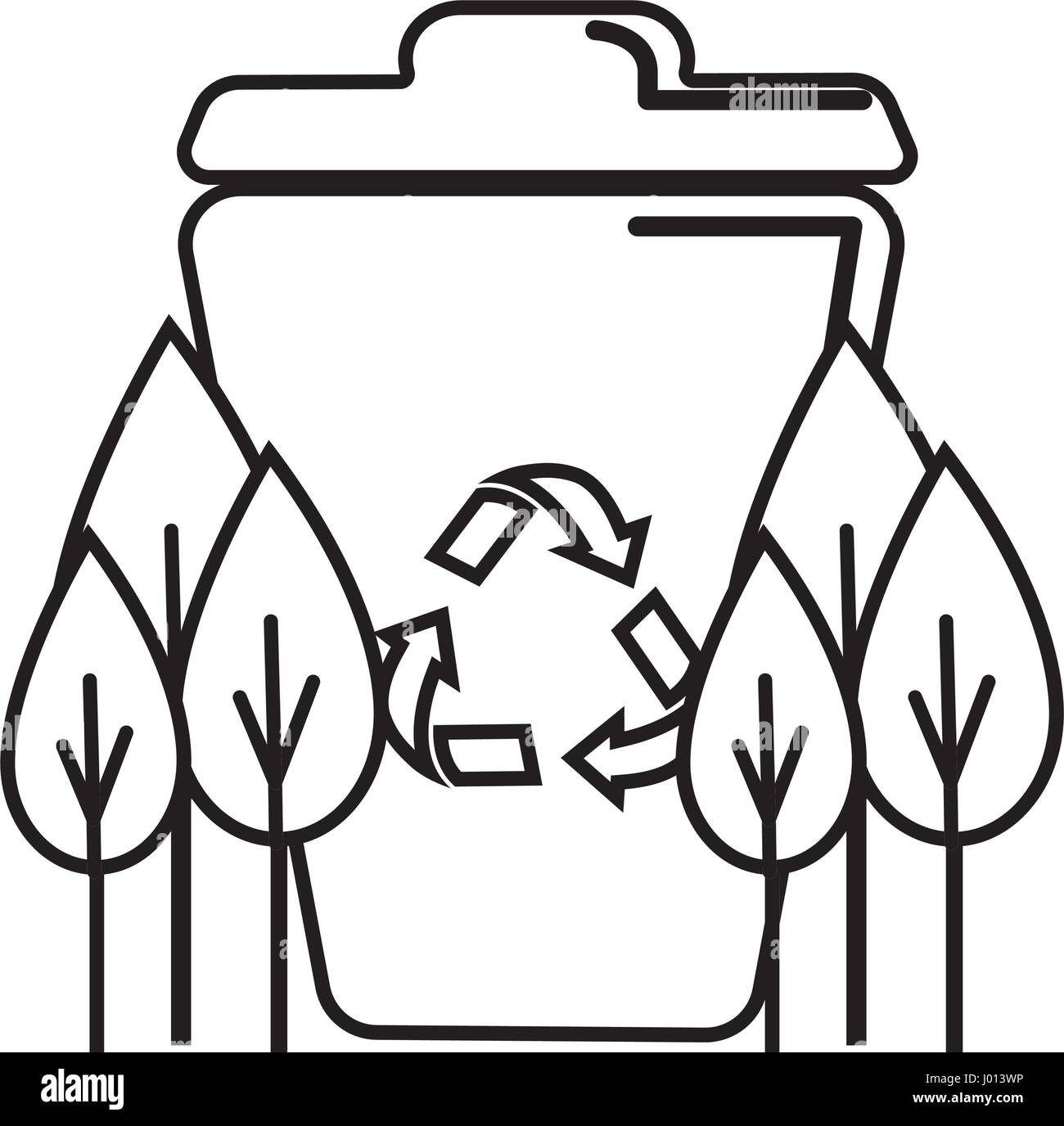 figure recycle can with plants icon Stock Vector Image & Art - Alamy