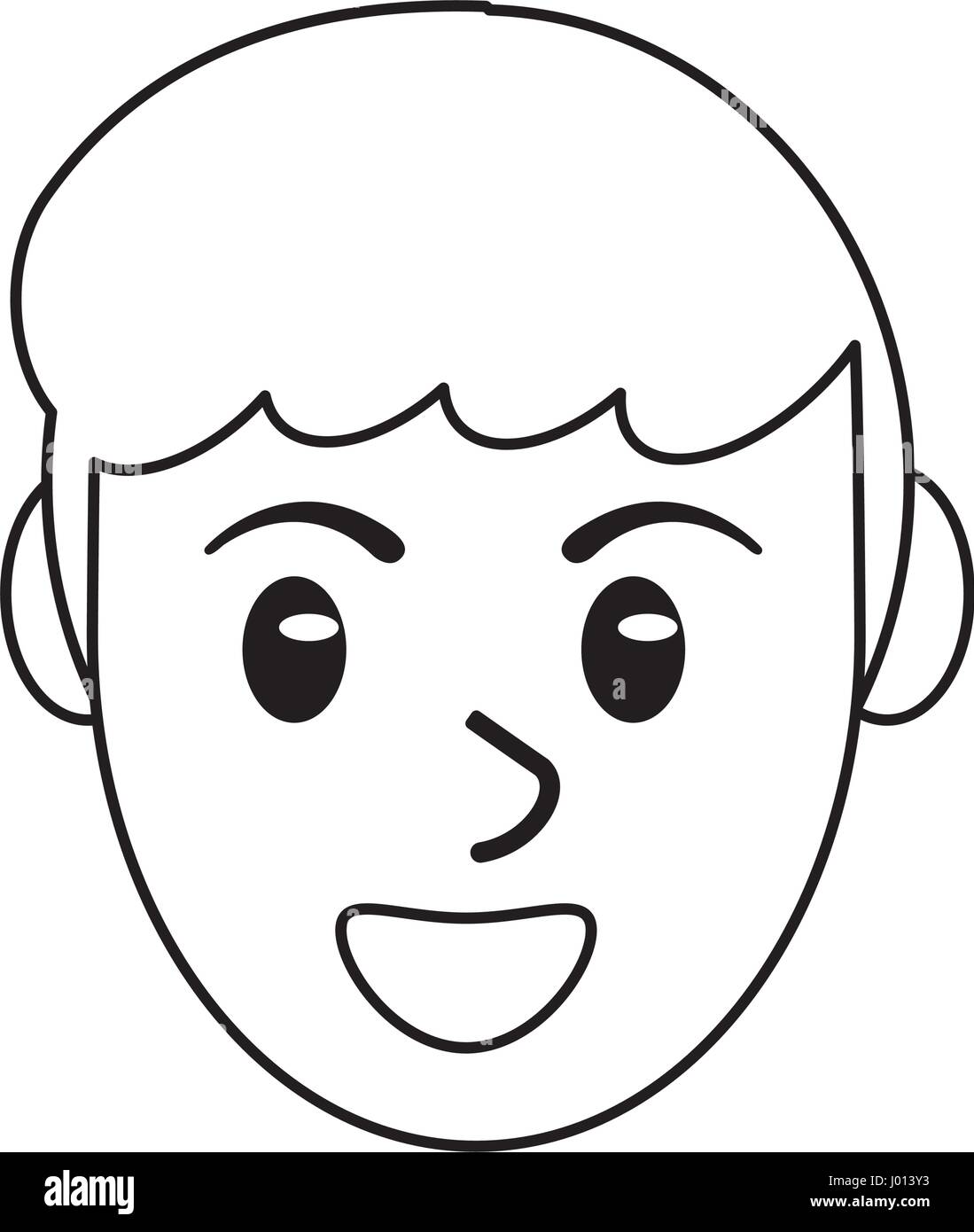 Face male avatar smile outline hi-res stock photography and images - Alamy