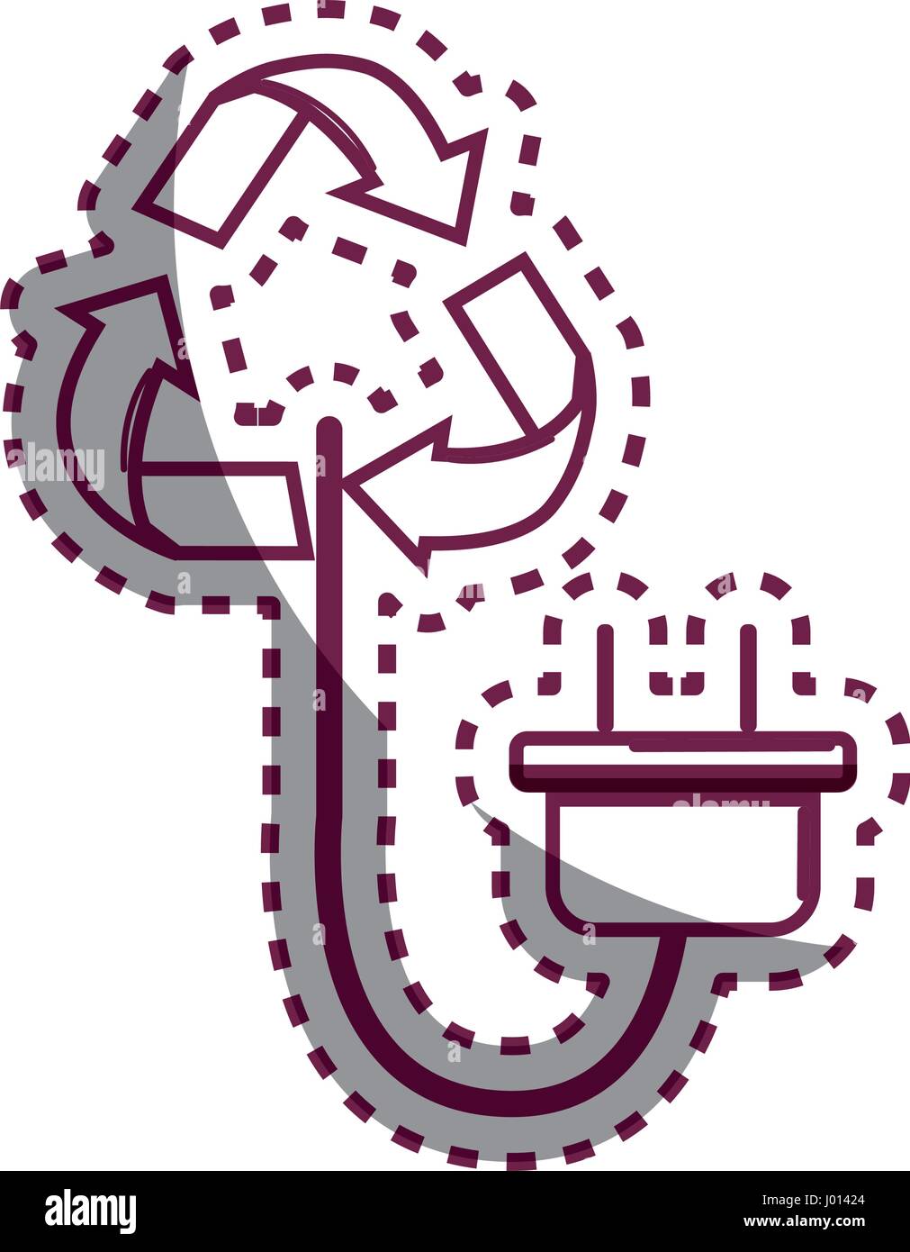 sticker reduce symbol with power cable icon Stock Vector Image & Art ...