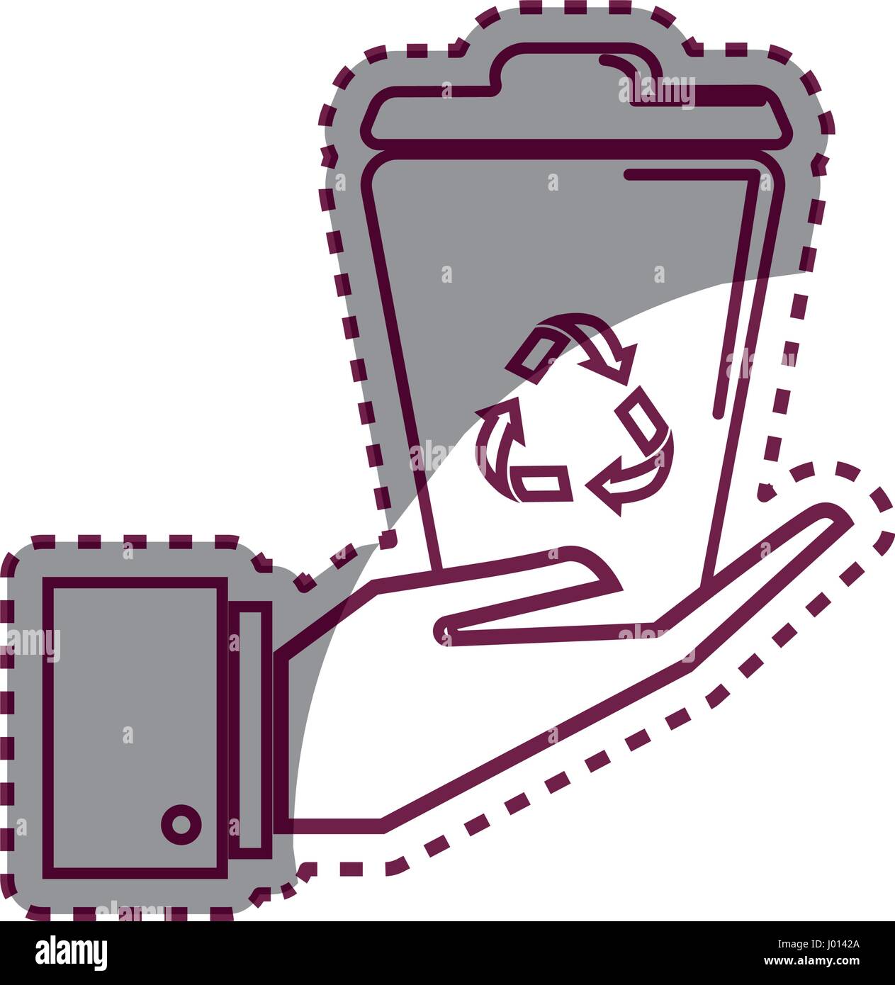 sticker recycle can in the hand icon Stock Vector Image & Art - Alamy