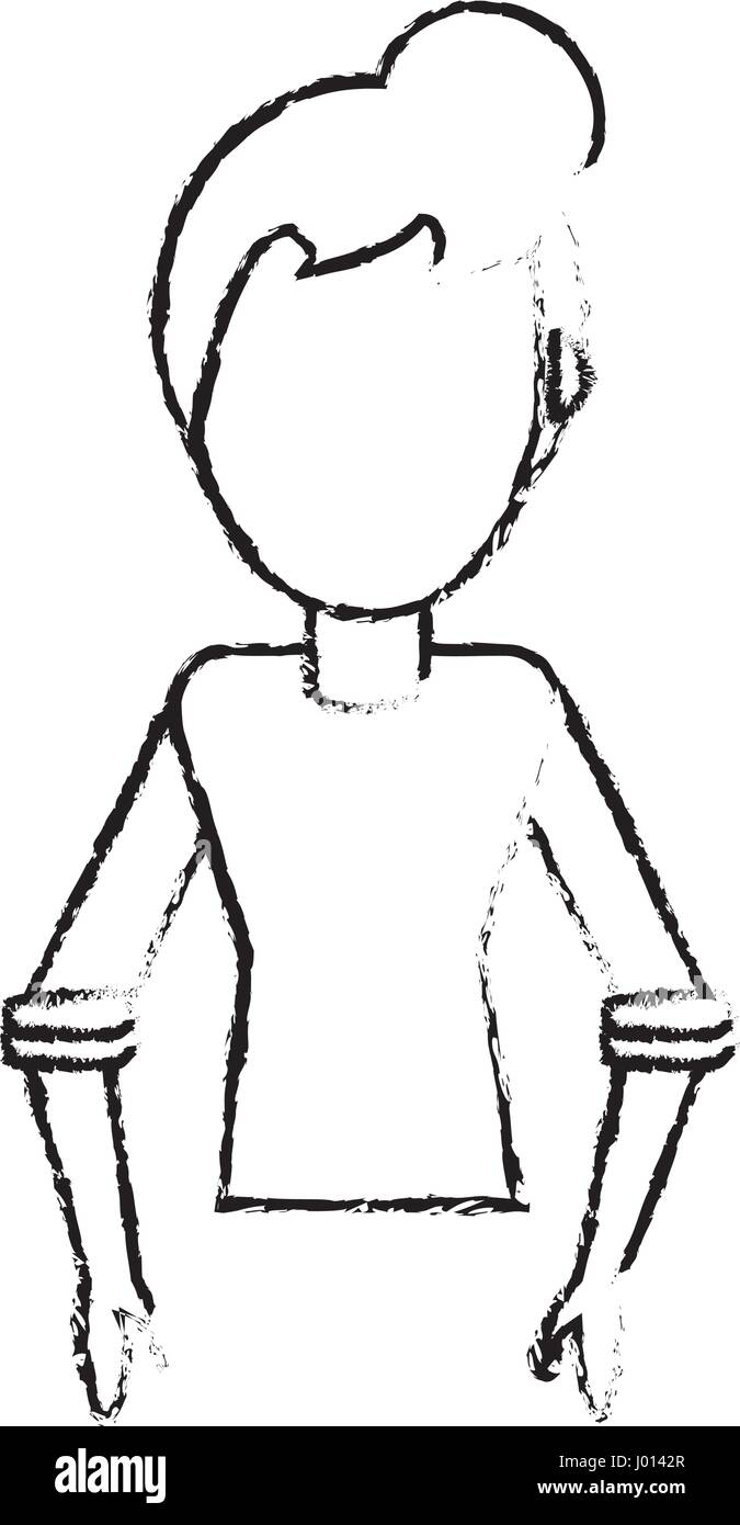 sketchy woman female faceless design Stock Vector Image & Art - Alamy