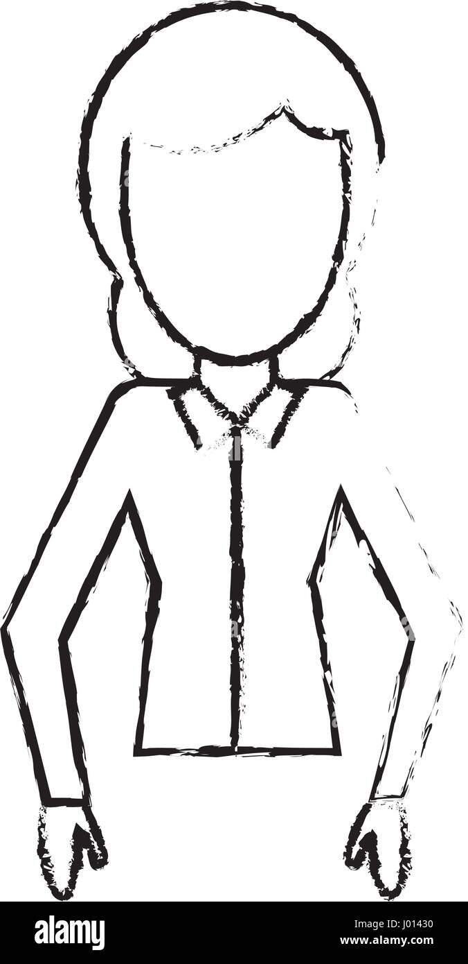 sketchy woman female faceless design Stock Vector Image & Art - Alamy