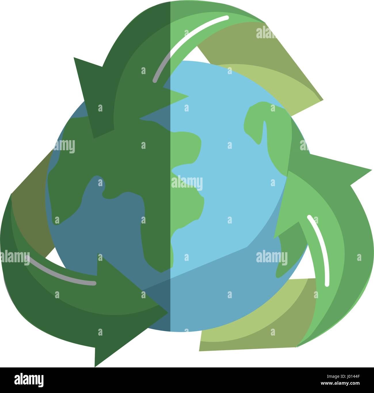 earth planet inside of recycling symbol Stock Vector Image & Art - Alamy