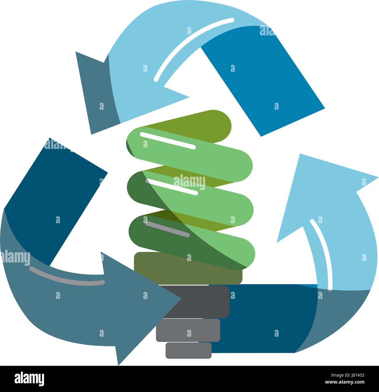energy bulb inside of recycling symbol Stock Vector Image & Art - Alamy