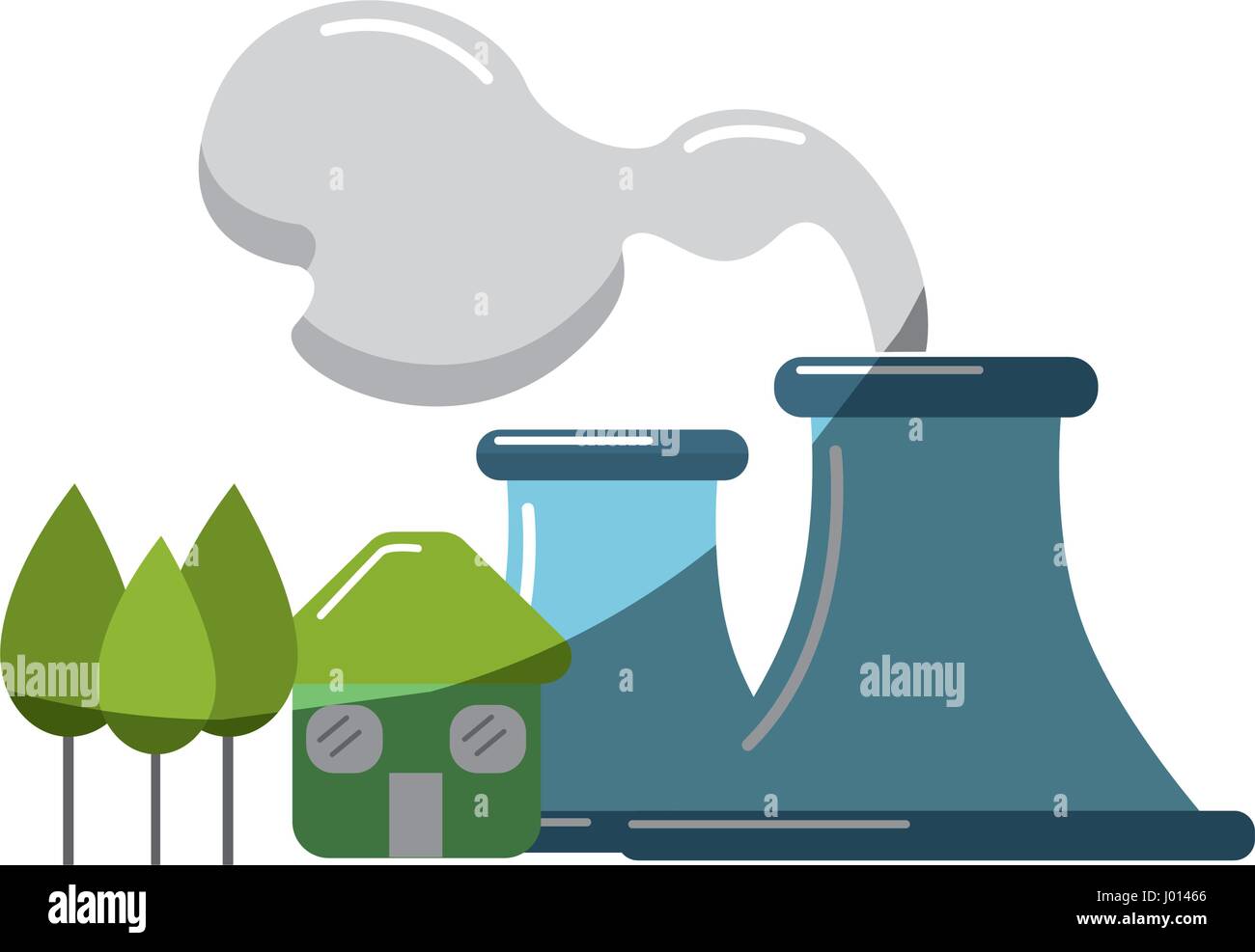 Trees near house Stock Vector Images - Alamy