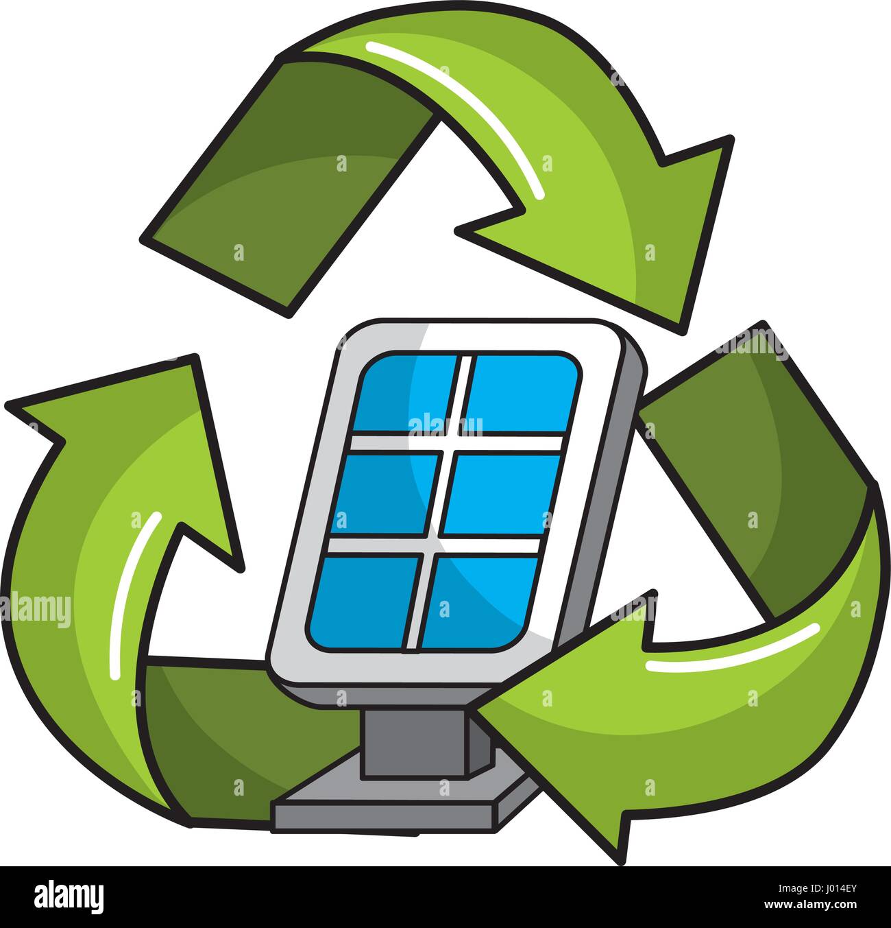 solar energy inside of recycling symbol Stock Vector Image & Art - Alamy