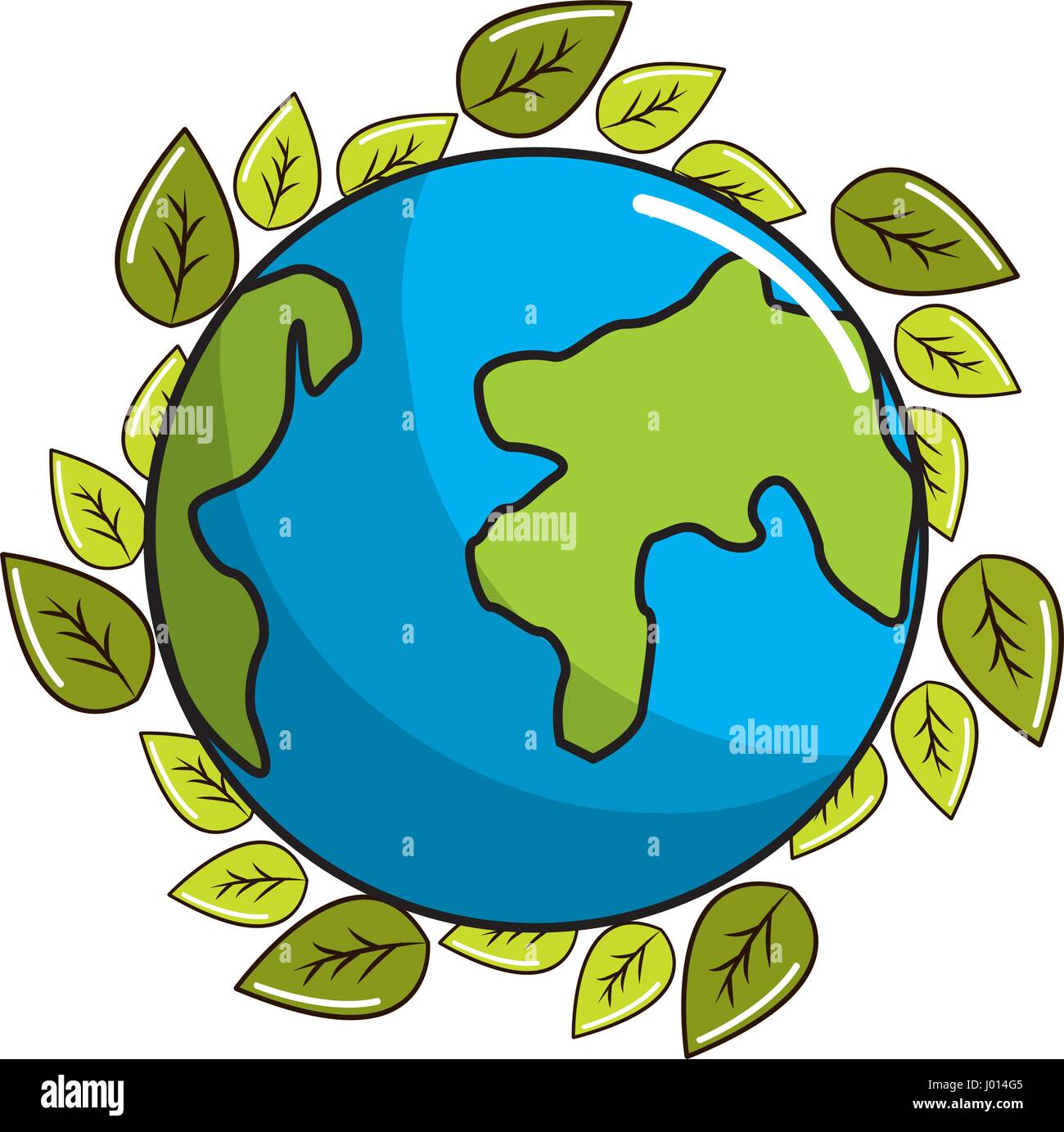 Continent leaves leaf Stock Vector Images - Alamy