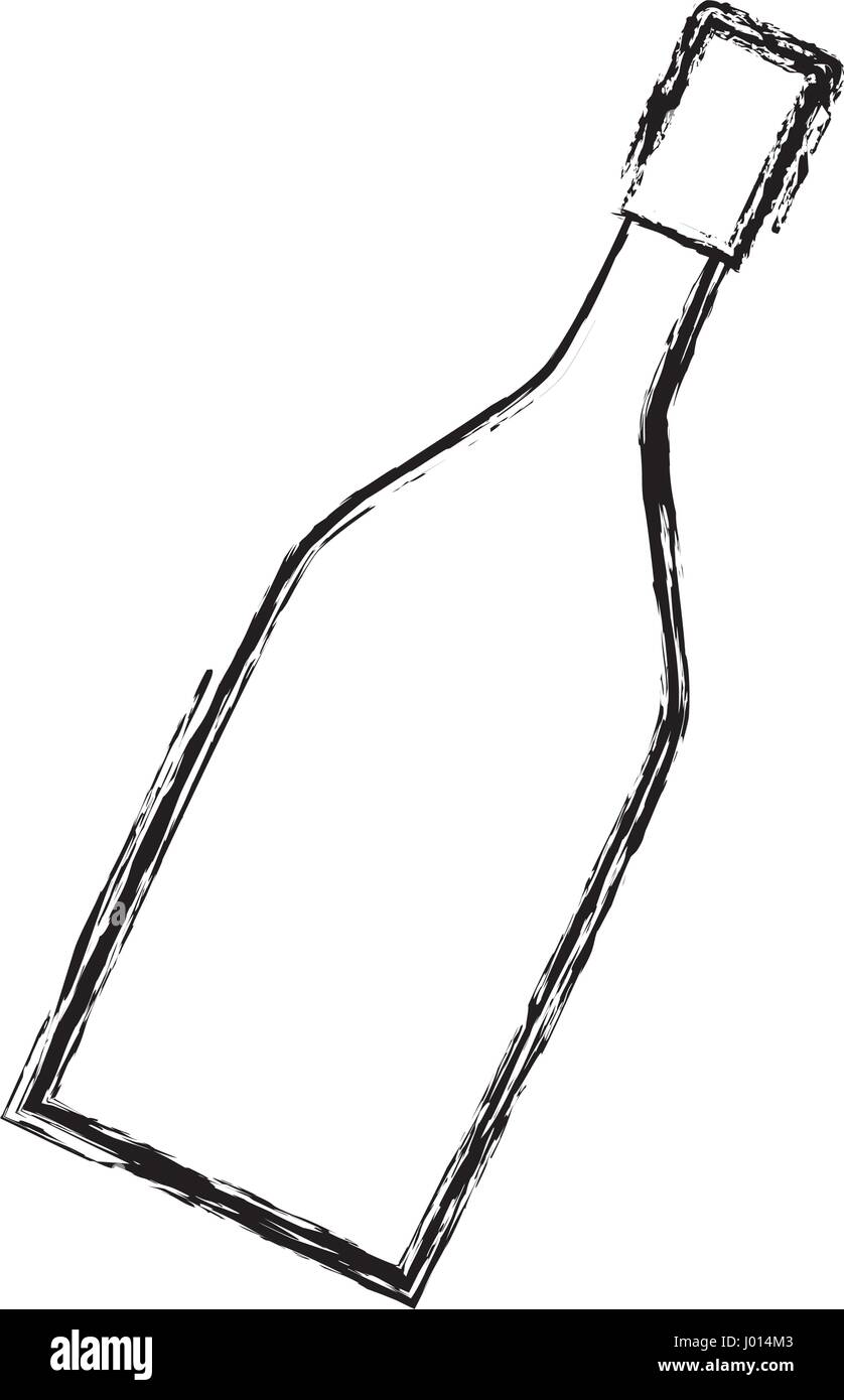 contour wine bottle with glass beverage Stock Vector Image & Art - Alamy