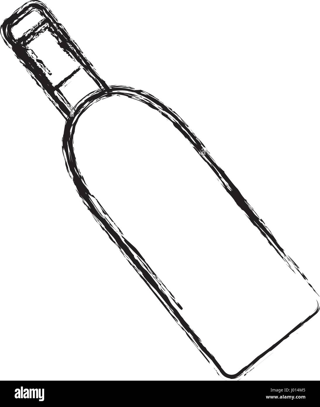 contour wine bottle with glass beverage Stock Vector Image & Art - Alamy