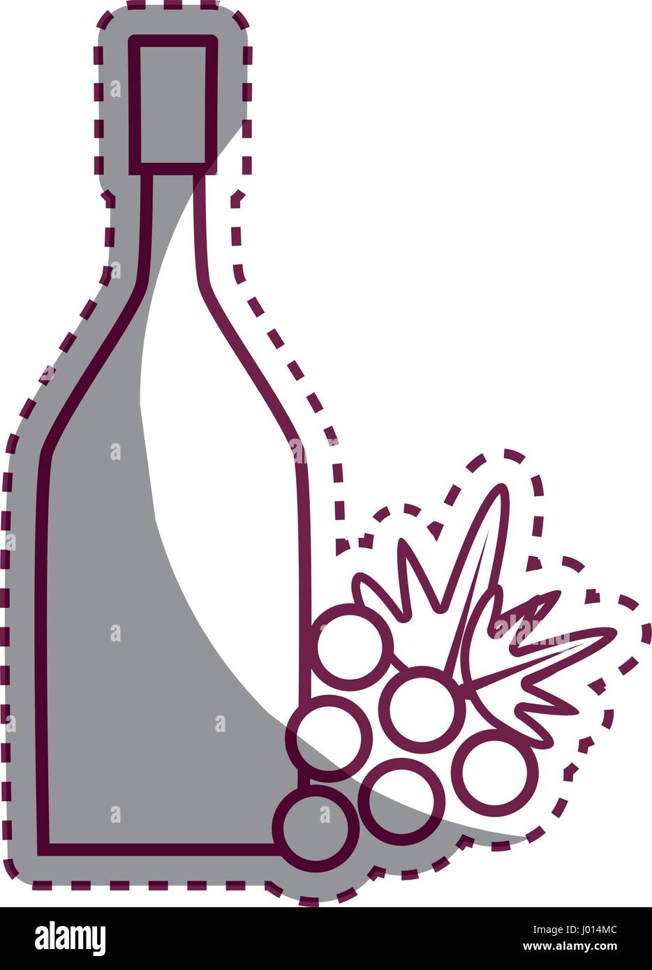 sticker wine bottle with grape fruit Stock Vector Image & Art - Alamy