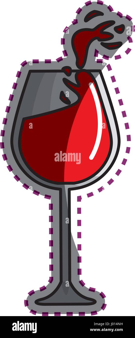 sticker glass splashing wine icon Stock Vector Image & Art - Alamy