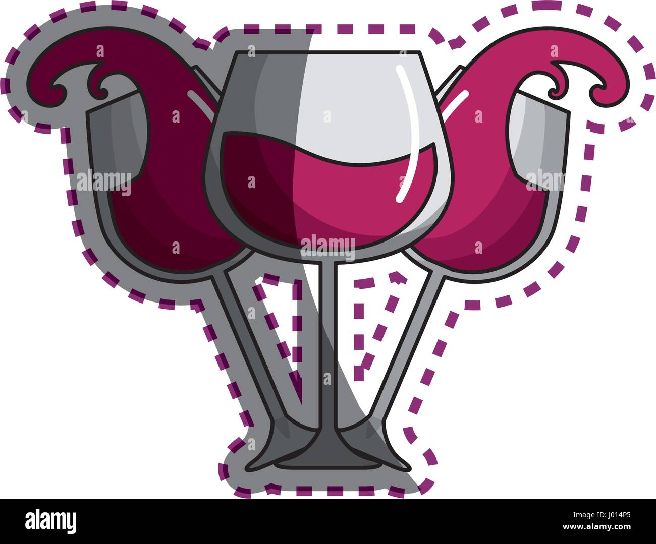 sticker glass splashing wine icon Stock Vector Image & Art - Alamy
