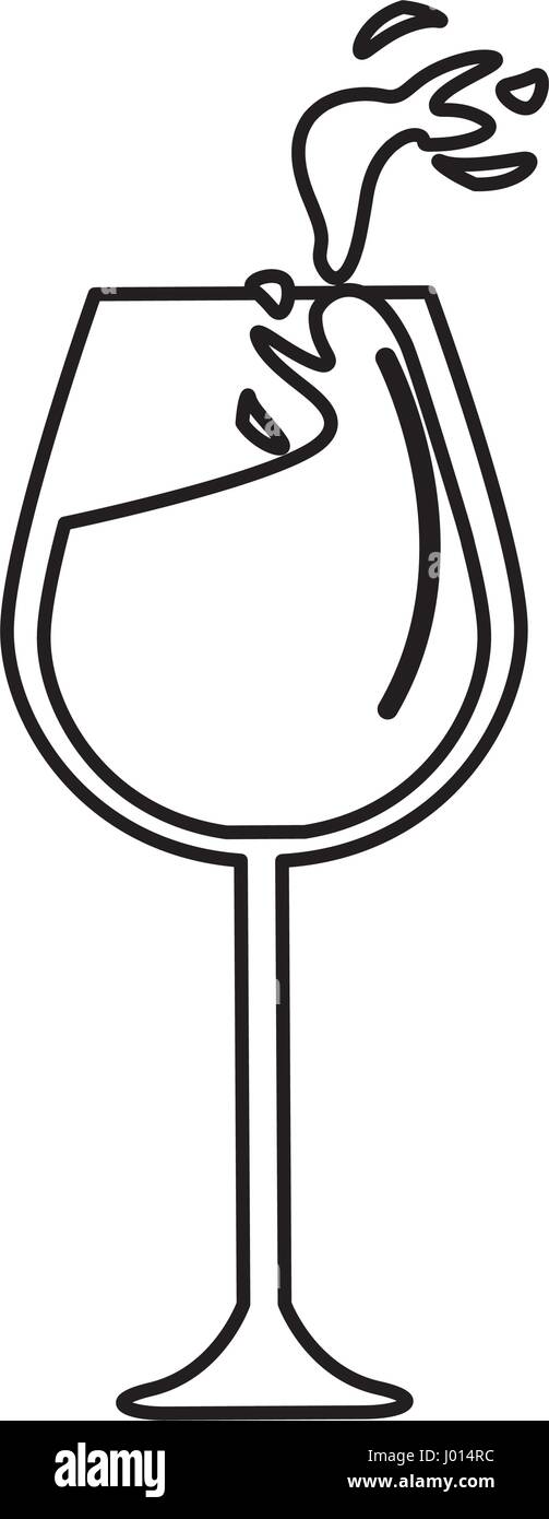 line glass splashing wine icon Stock Vector Image & Art - Alamy