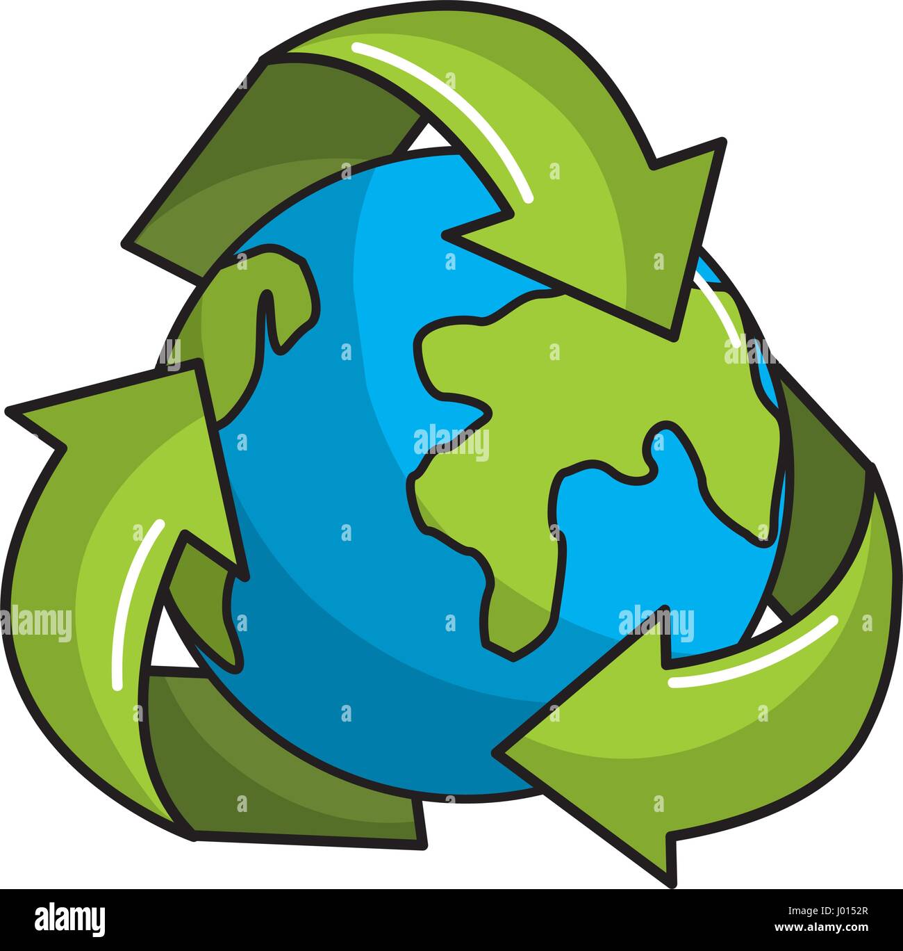 earth planet inside of recycling symbol Stock Vector Image & Art - Alamy
