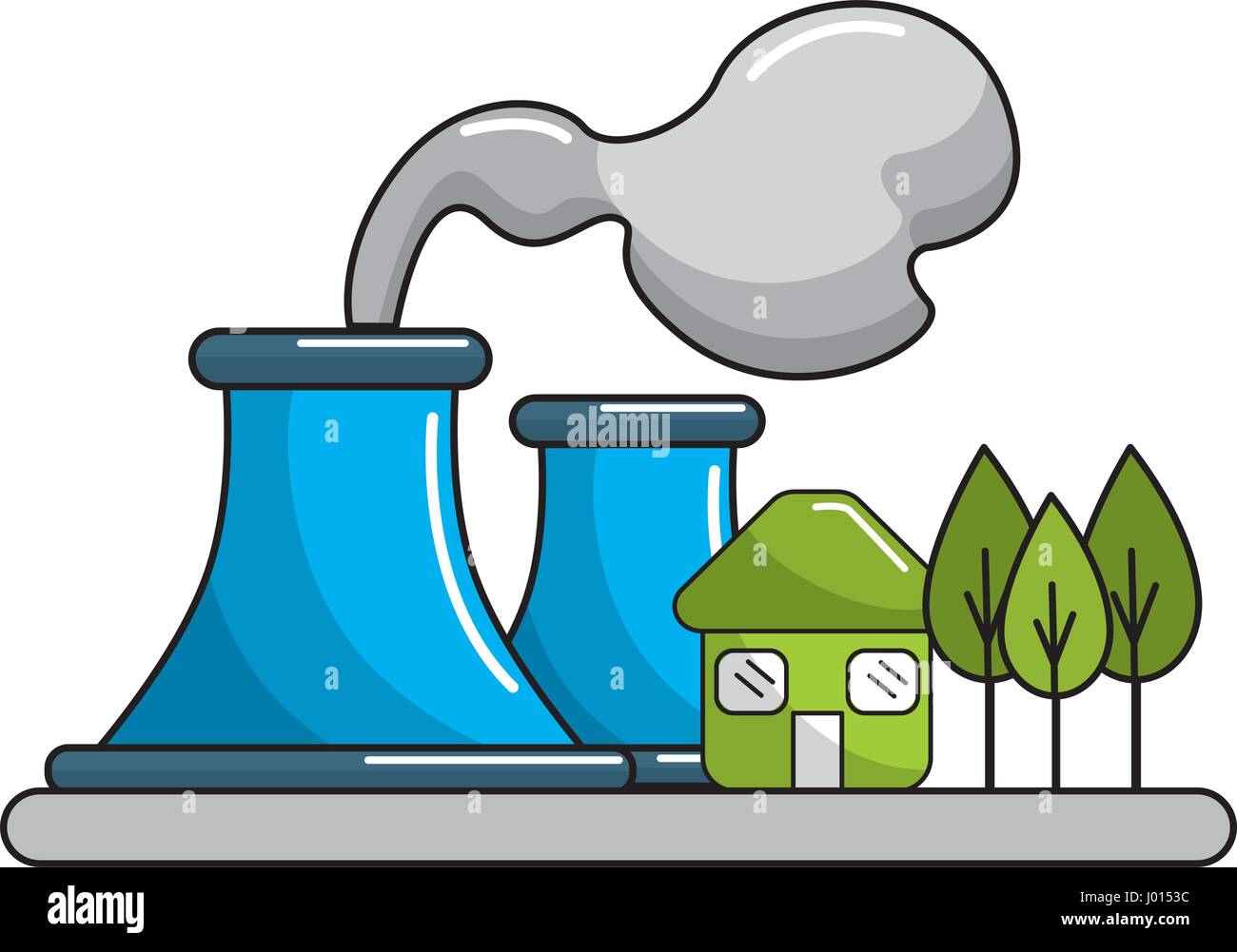 Trees near house Stock Vector Images - Alamy