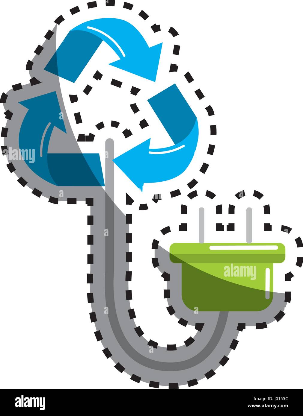 sticker reduce symbol with power cable icon Stock Vector Image & Art ...