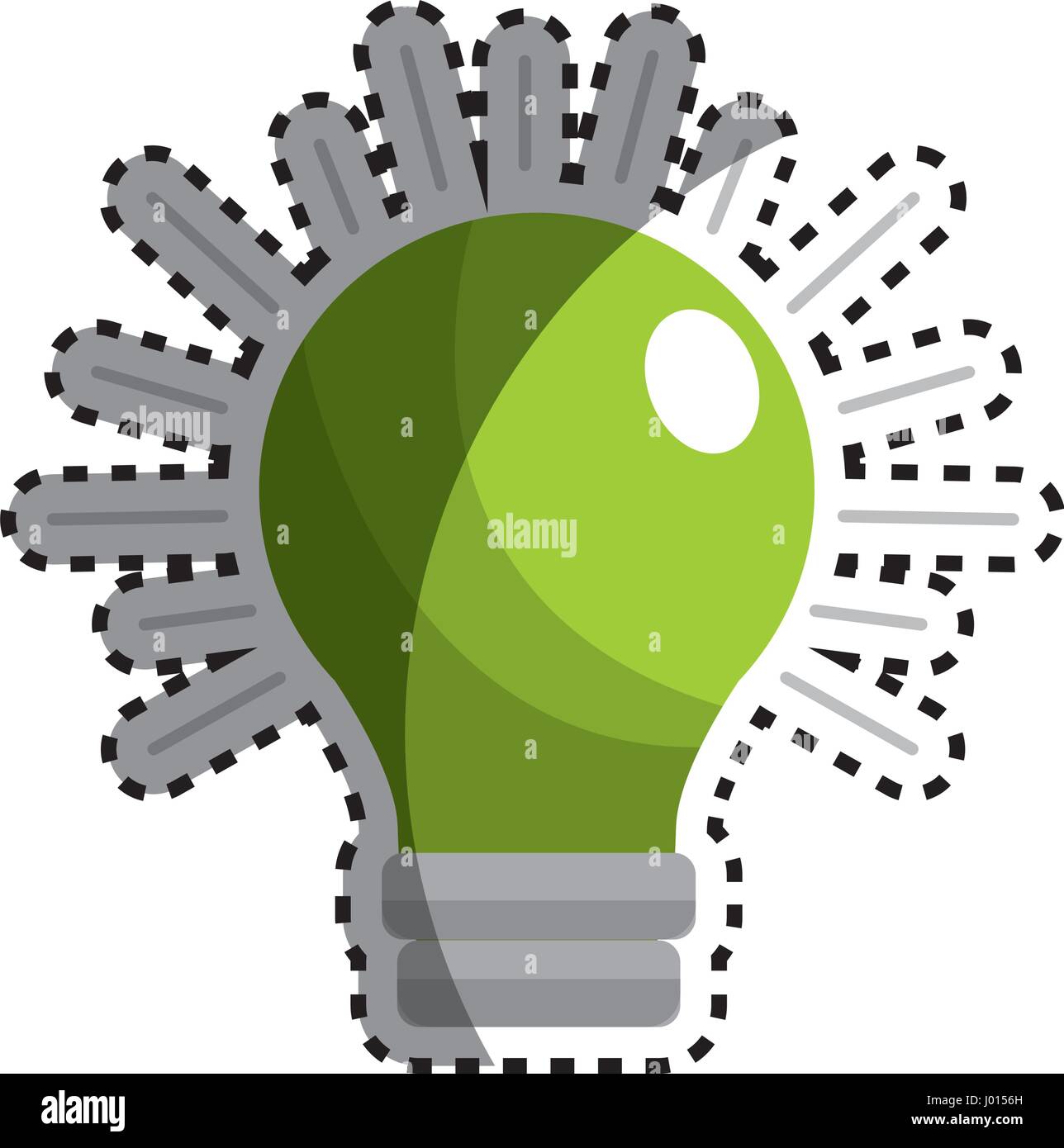sticker green traditional bulb light icon Stock Vector Image & Art - Alamy