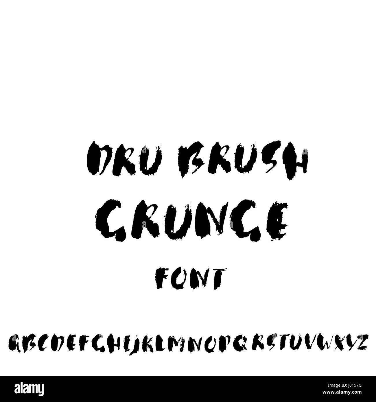 Hand drawn dry brush font. Modern brush lettering. Grunge style ...