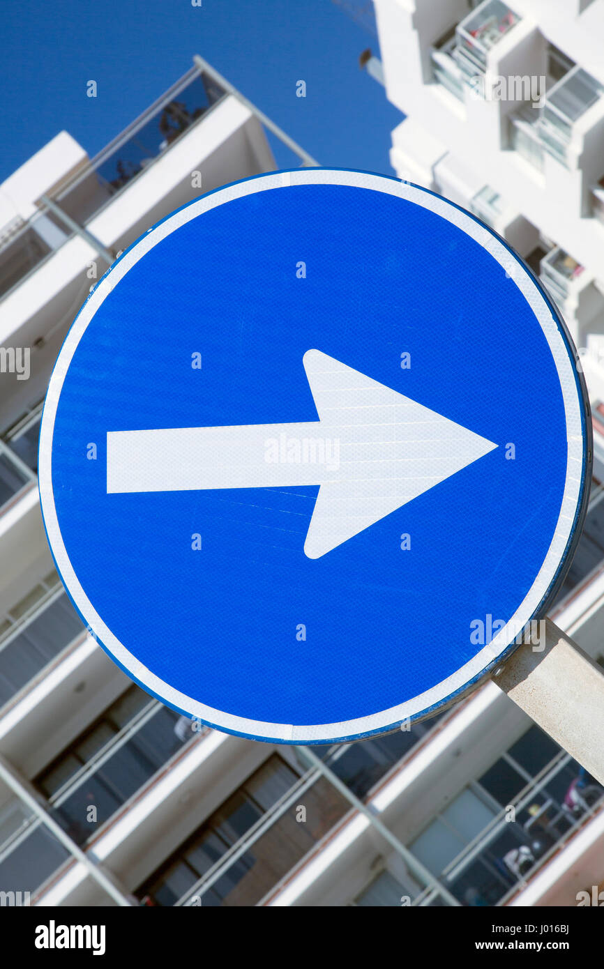 Right Arrow Sign in Urban Setting Stock Photo - Alamy