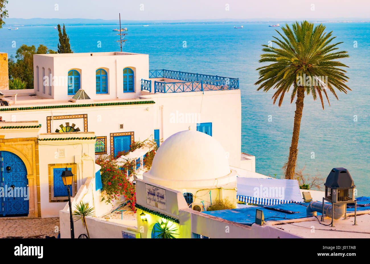 Sidi Bou Said, famouse village with traditional tunisian architecture ...