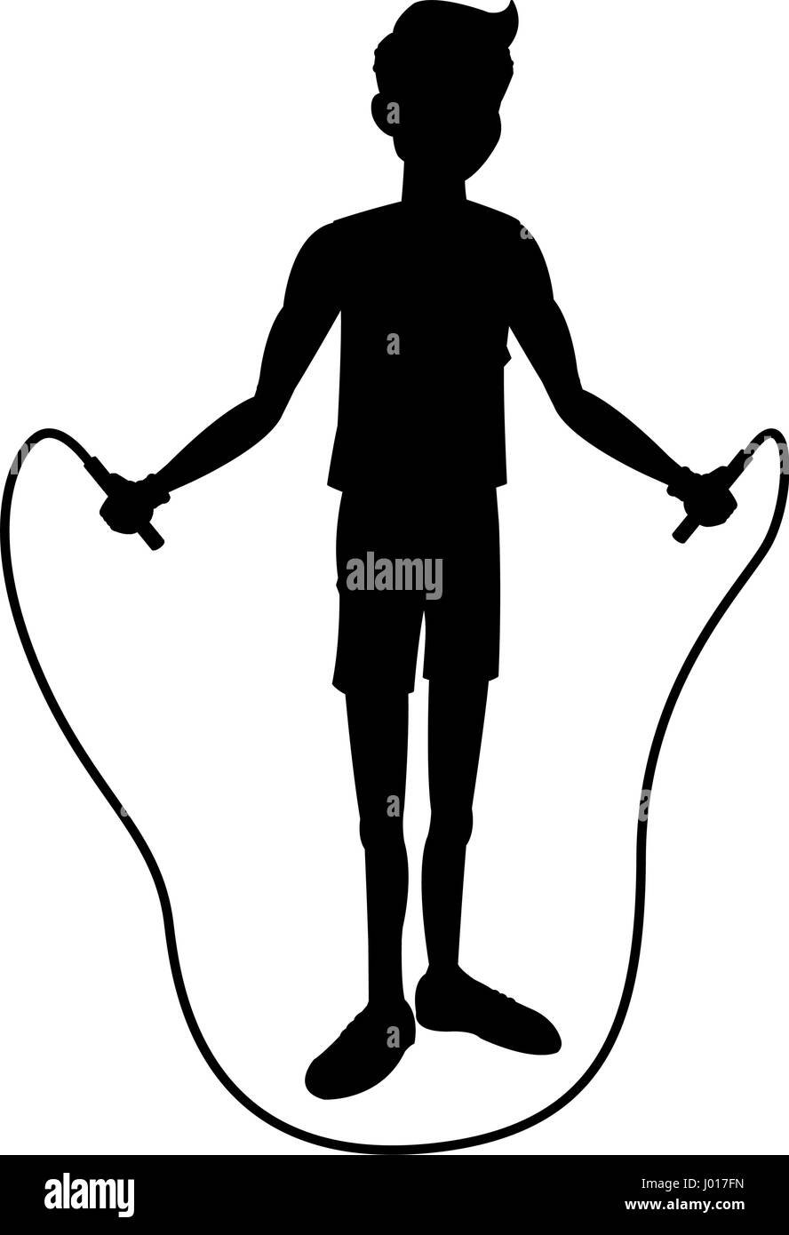 young tired man jumping rope sport icon image Stock Vector Image & Art ...