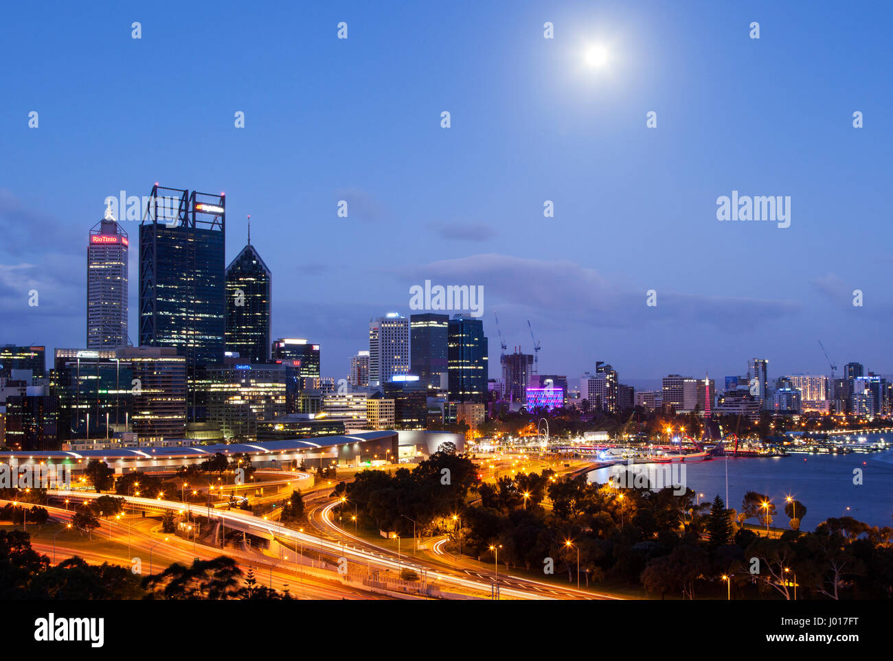 Perth skyline at night hi-res stock photography and images - Alamy