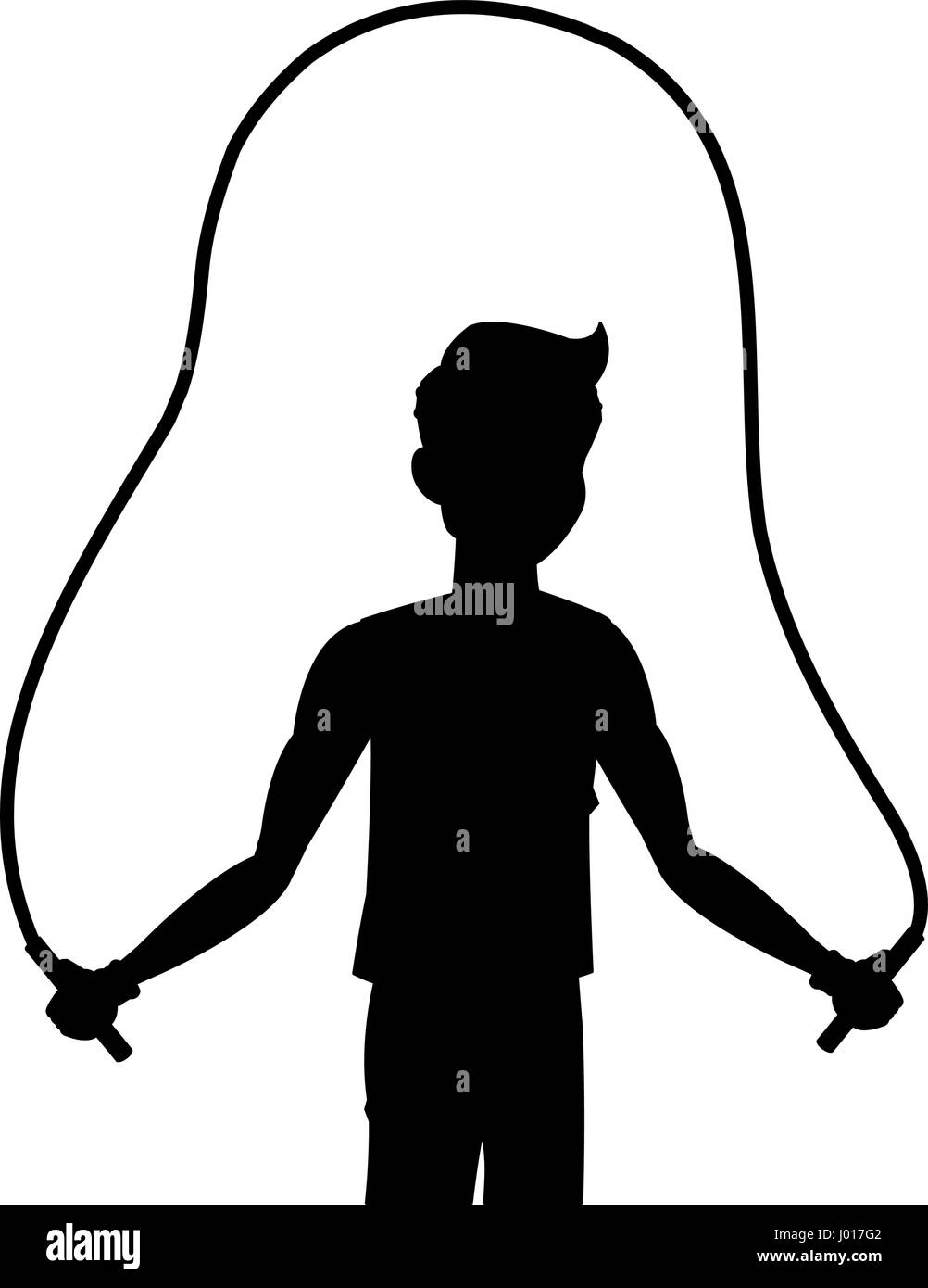 young tired man jumping rope sport icon image Stock Vector Image & Art ...