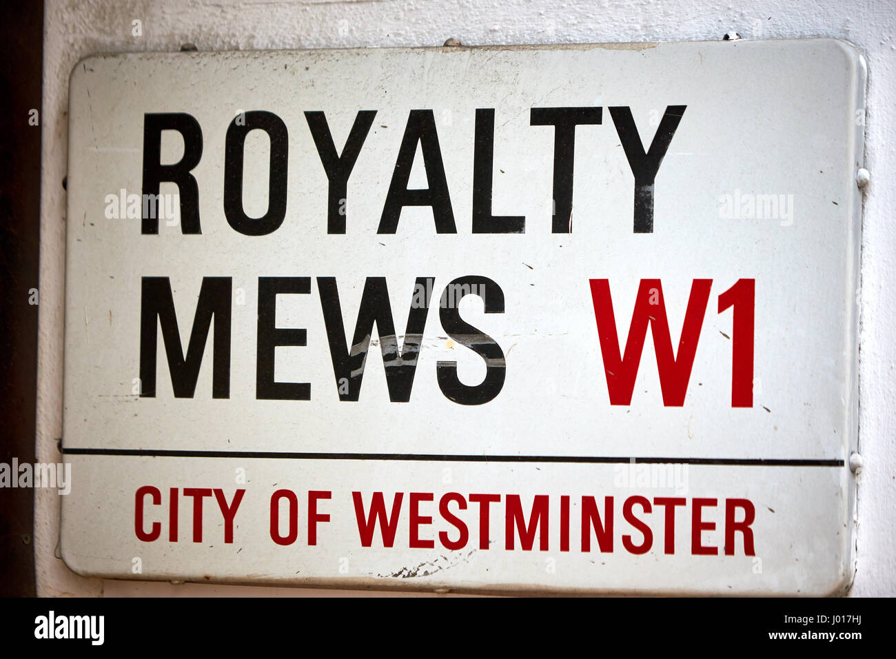 Street sign for Royalty Mews in London Stock Photo - Alamy