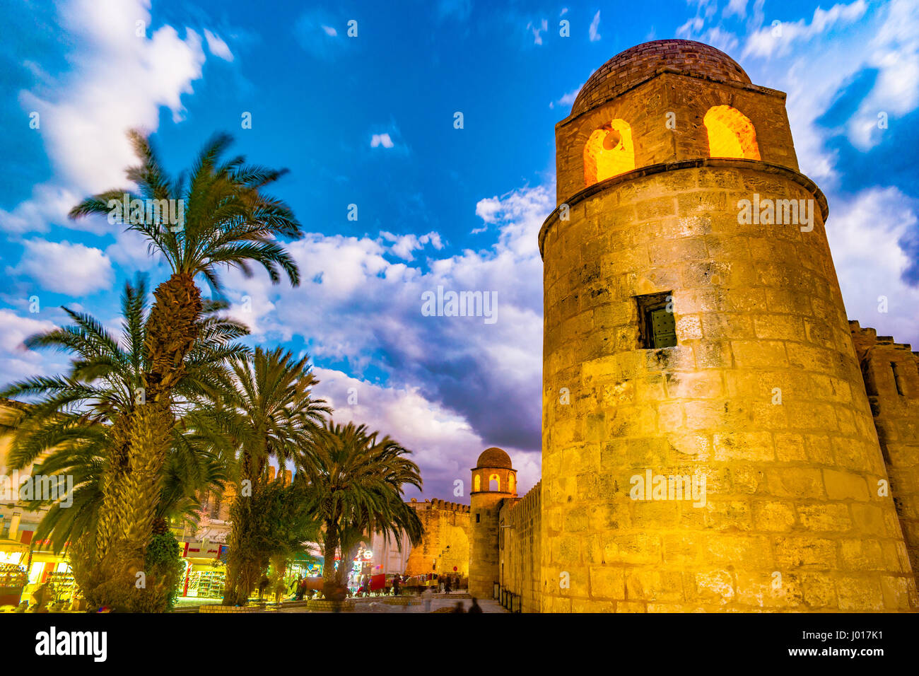 Night photo of Mosque in Sousse Stock Photo - Alamy