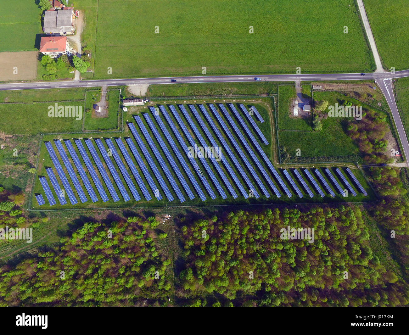 Industrial solar panel field. Aerial view Stock Photo - Alamy