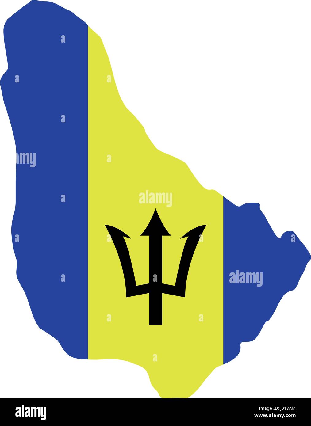 Barbados map illustrated with flag on white background in vector Stock ...
