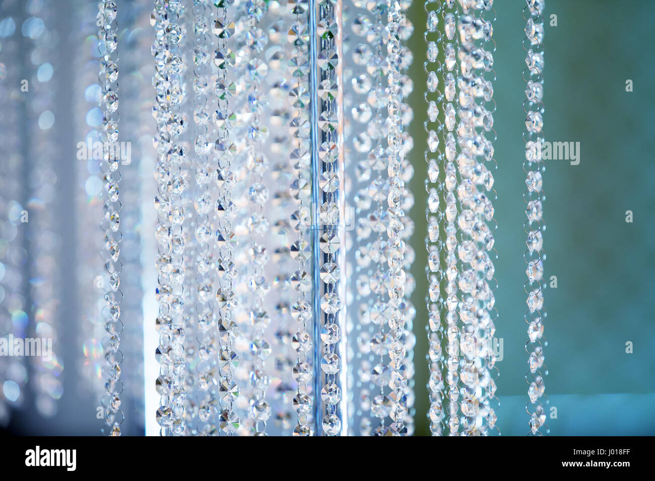 Decoration crystal chandelier background in cold colors Stock Photo - Alamy
