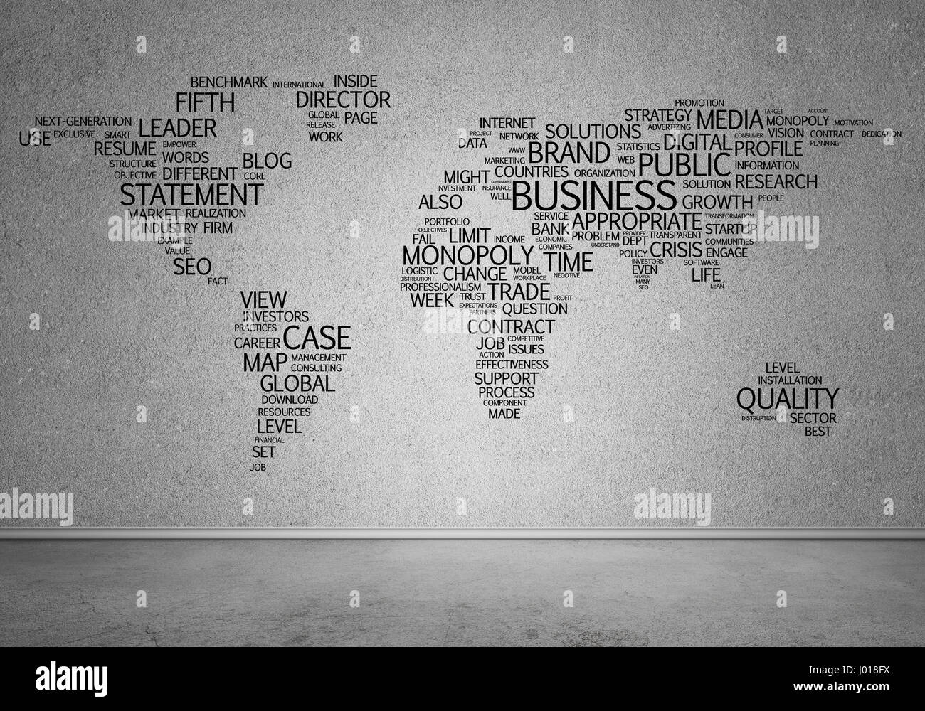 World map in typography Stock Photo - Alamy