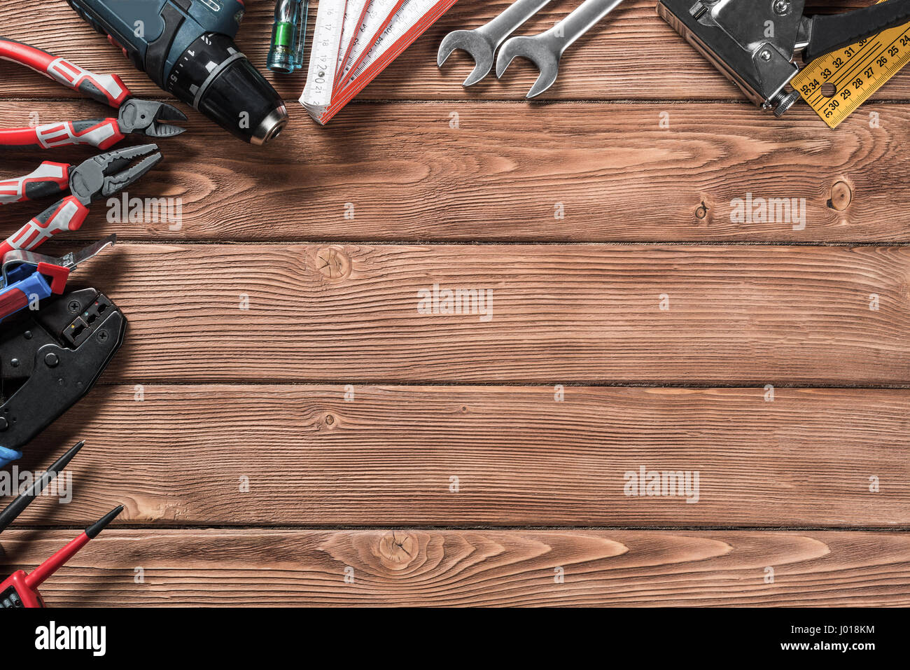 Instruments on wooden table Stock Photo - Alamy