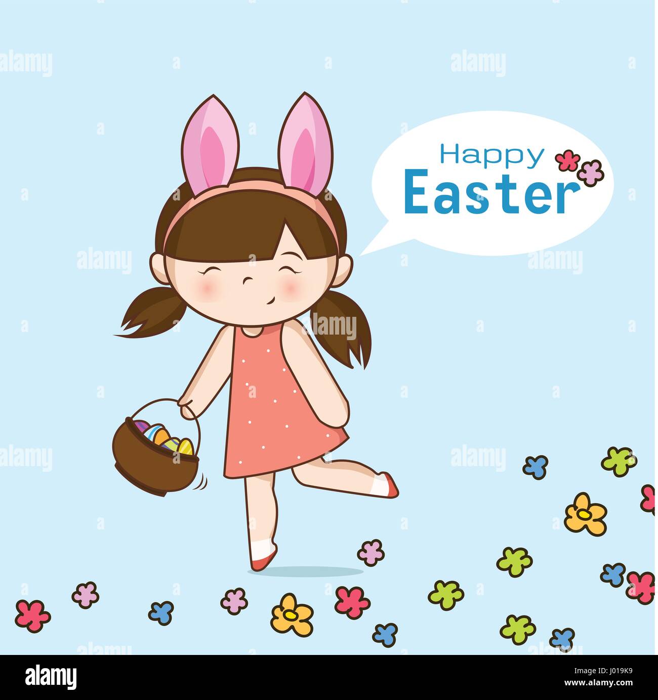 Happy girl child Stock Vector Images - Alamy
