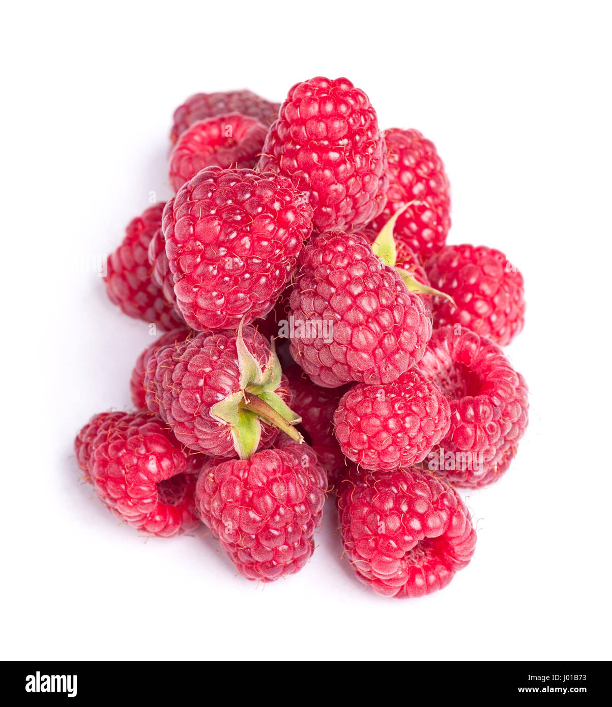 Heap of raspberries isolated on white background Stock Photo - Alamy