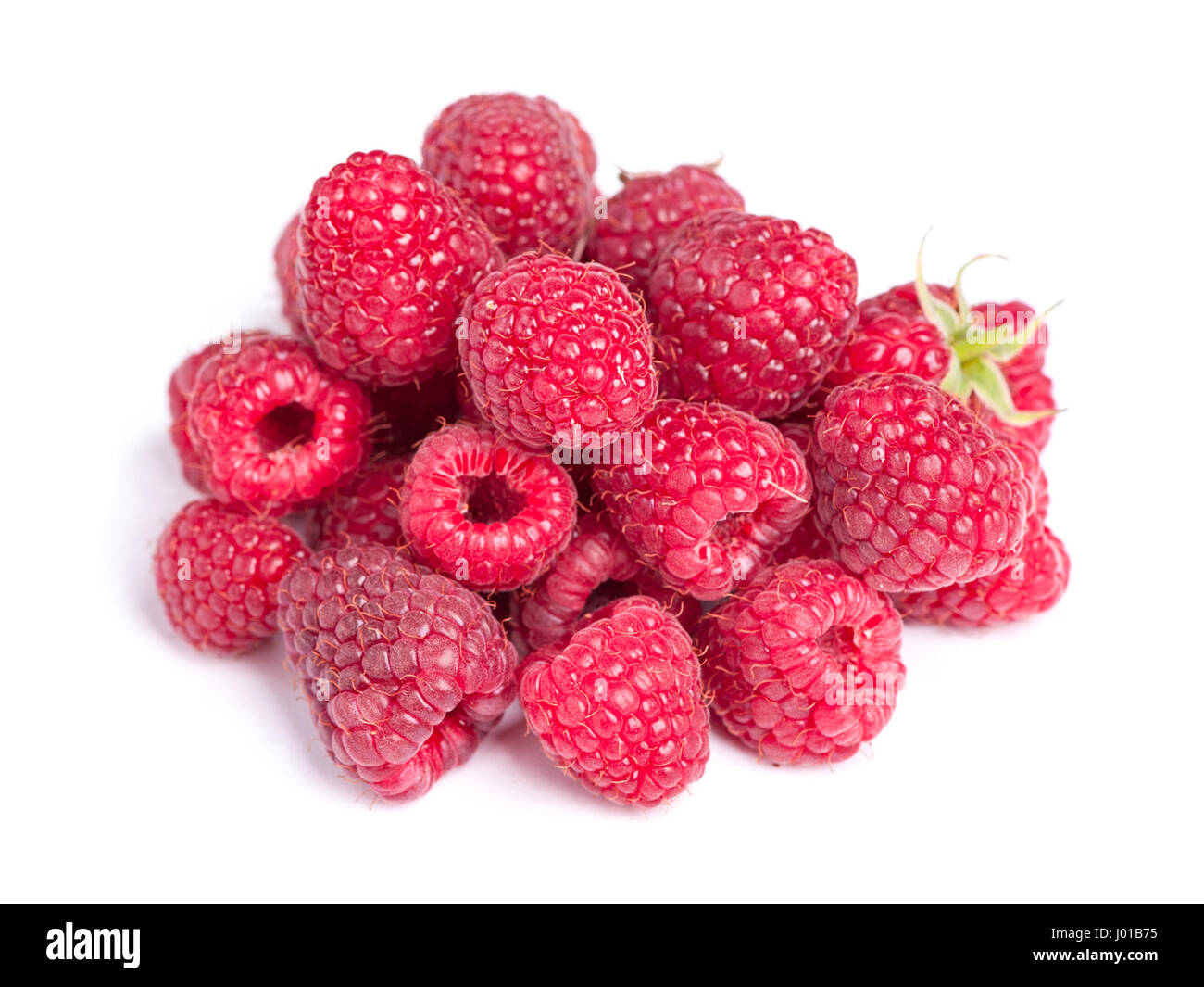 Heap of raspberries isolated on white background Stock Photo - Alamy