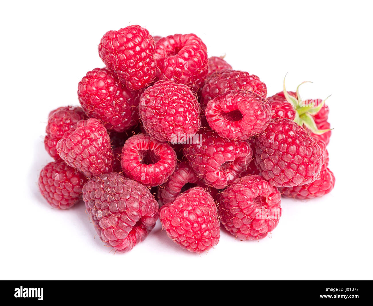 Heap of raspberries isolated on white background Stock Photo - Alamy