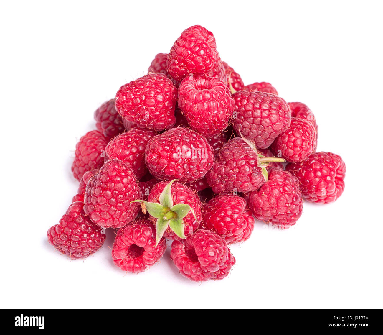Heap of raspberries isolated on white background Stock Photo - Alamy