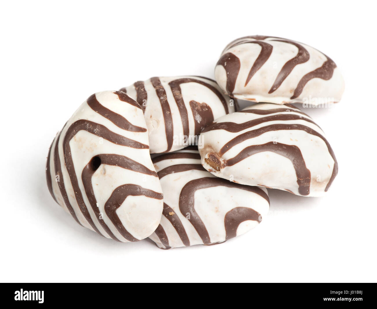 Group of chocolate cookies isolated on white Stock Photo - Alamy