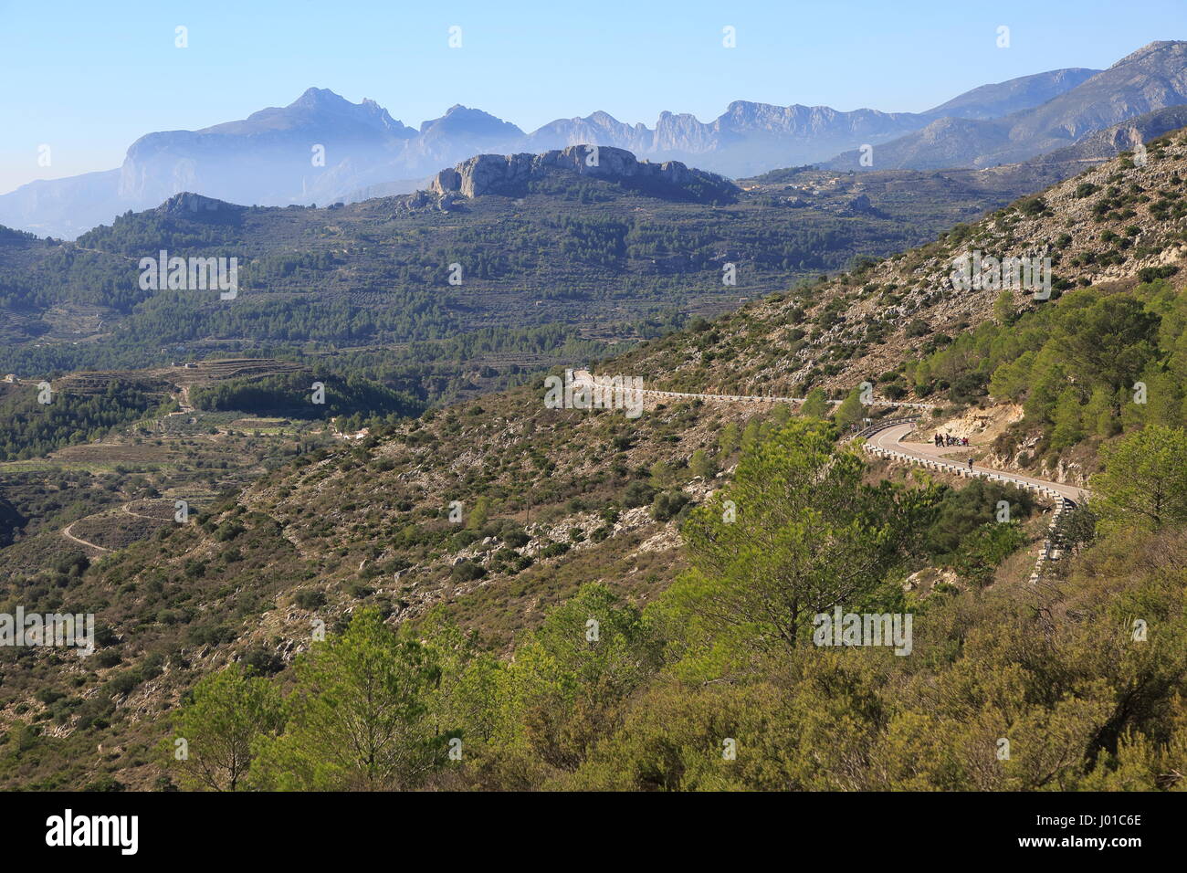Mountain peaks landscape from Coll de Rates, Tàrbena, Marina Alta ...