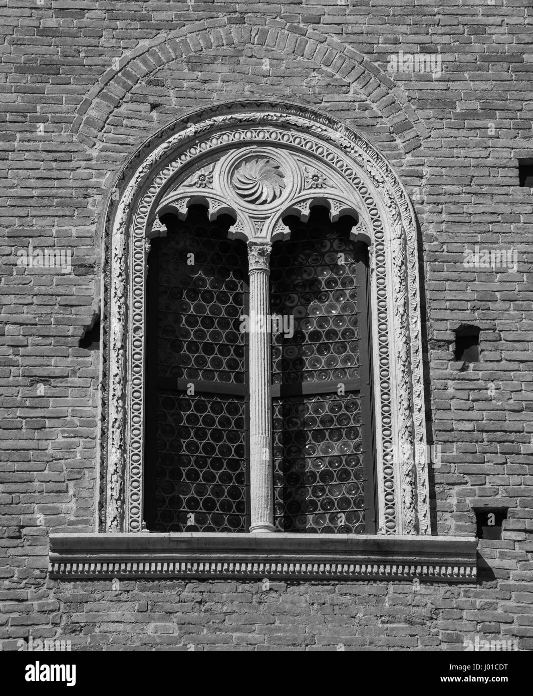 Old window with Marble Arch and center column Stock Photo - Alamy