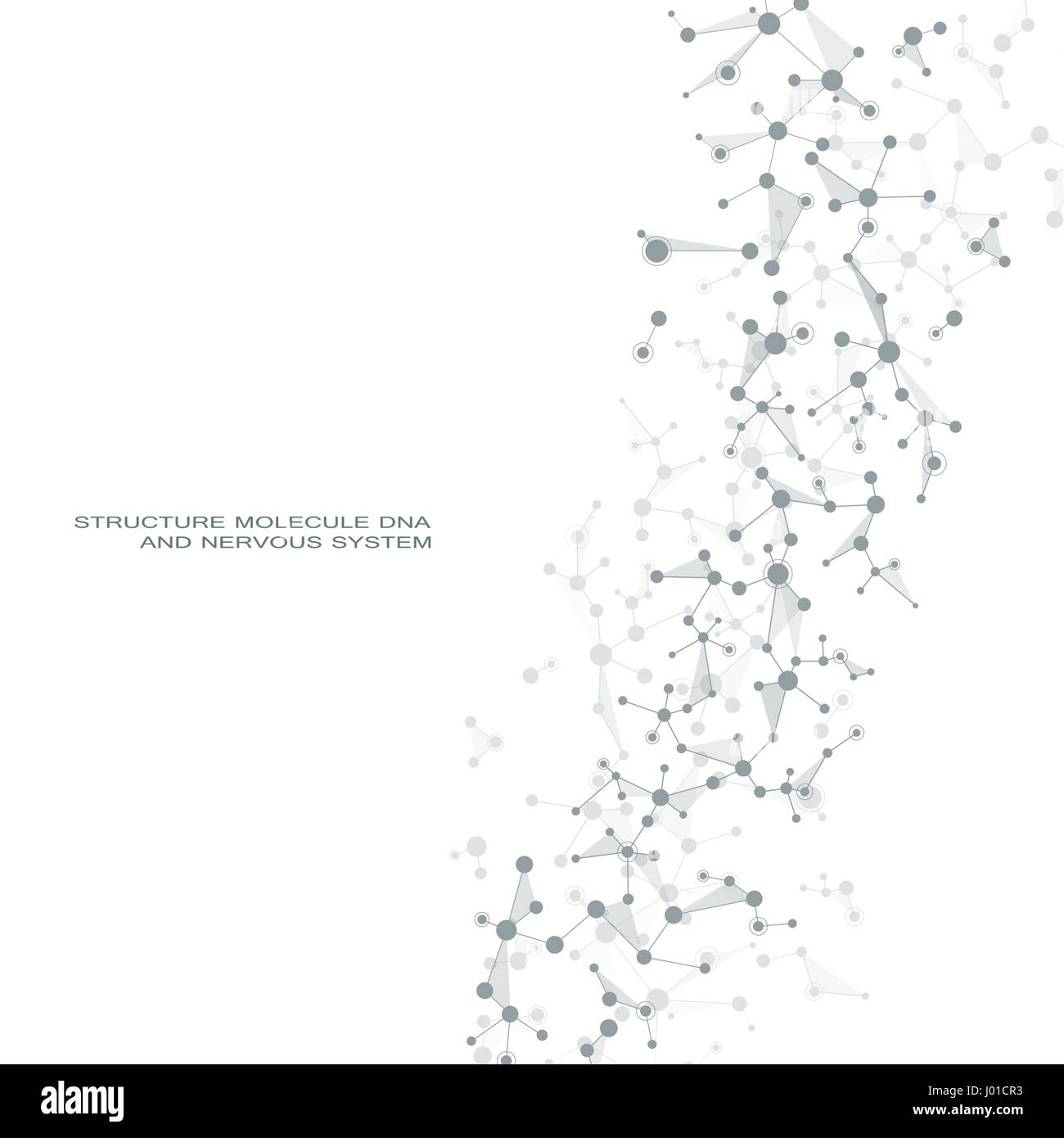 Structure molecule dna and neurons connected lines with dots genetic ...