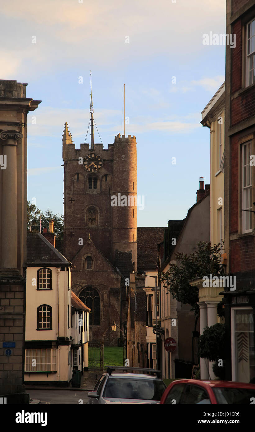 Evening light falling on Church of Saint John the Baptist, Devizes ...