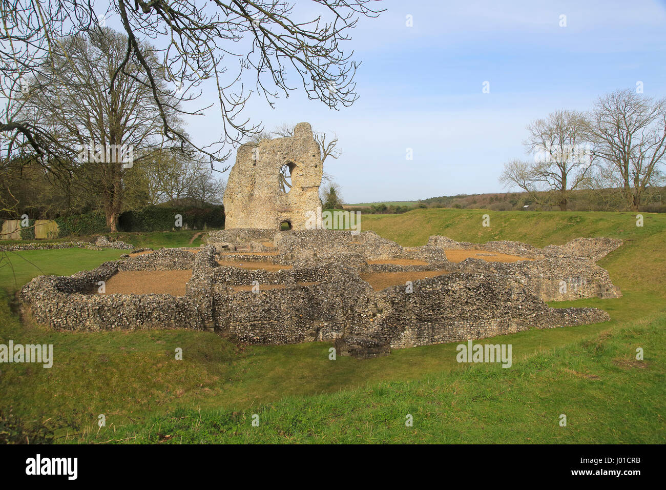 Ruined buildings of historic Ludgershall Castle, Wiltshire, England, UK ...