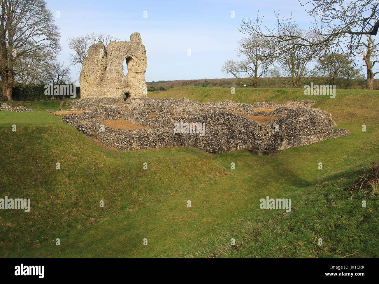 Ruined buildings of historic Ludgershall Castle, Wiltshire, England, UK ...