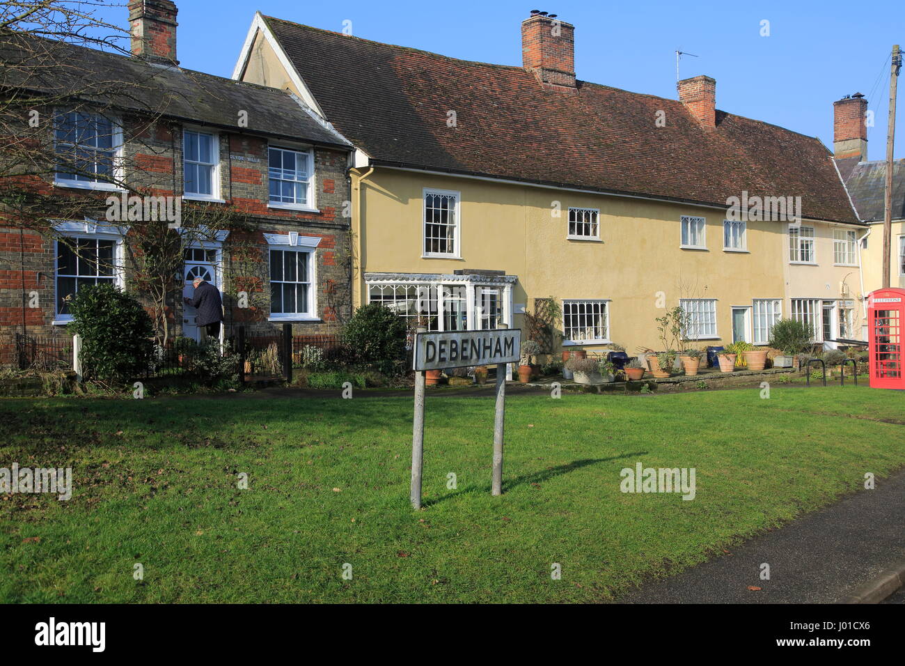 Historic houses in village of Debenham, Suffolk, England, UK Stock ...