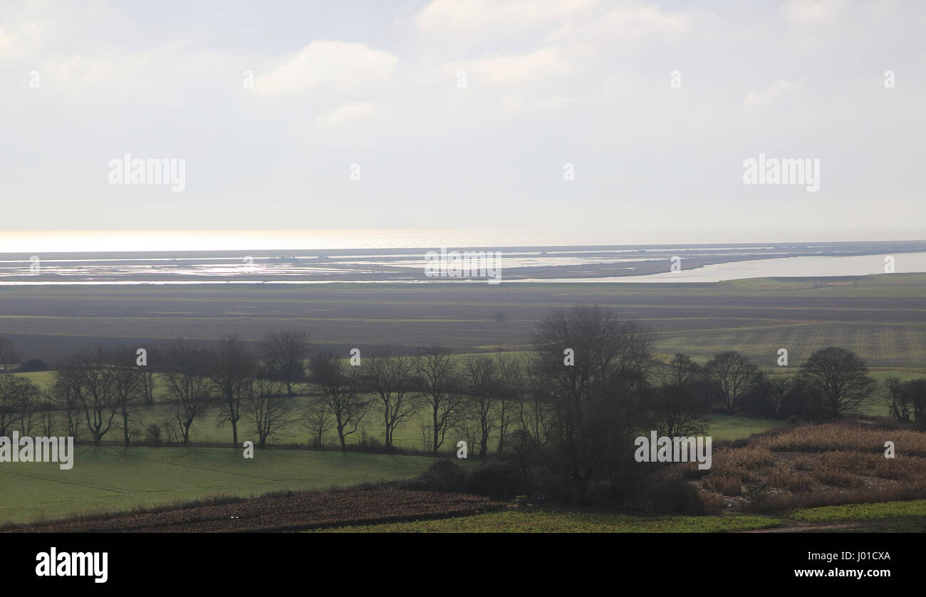 Orford Ness shingle spit and marshland Orford, Suffolk, England, UK ...